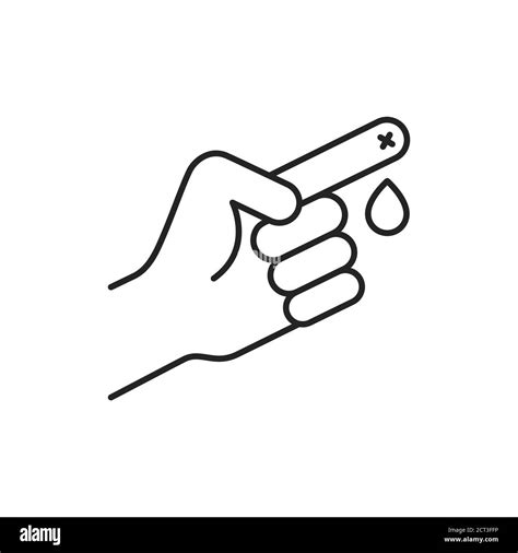 Blood Test Black Line Icon Medical And Scientific Concept Laboratory Diagnostics Pictogram