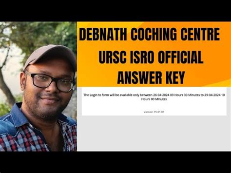 URSC ISRO OFFICIAL ANSWER KEY YouTube