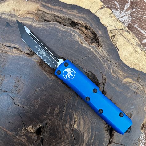 Microtech Utx 85 T E Blue Black Serrated 233 2bl American Edge Knives