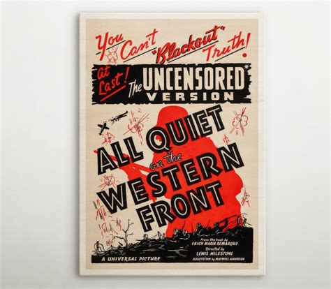 All Quiet On The Western Front American Wooden Poster Classic Movie