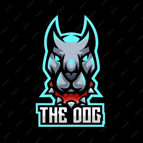 개 마스코트 Esport 일러스트 로고 디자인 벡터 무료 벡터