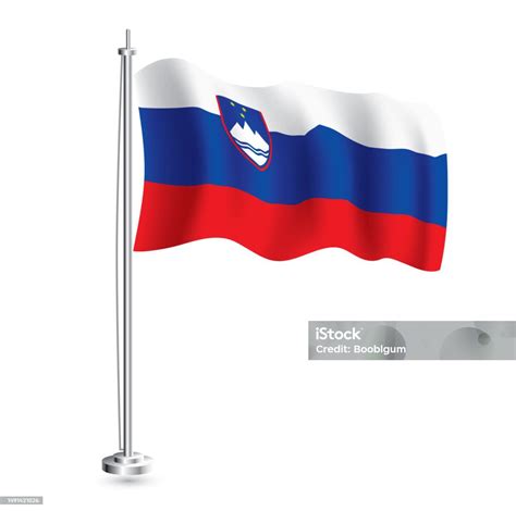スロベニアの旗旗竿にスロベニアの国のリアルな波旗 スロベニア国旗のベクターアート素材や画像を多数ご用意 スロベニア国旗 3d 地理