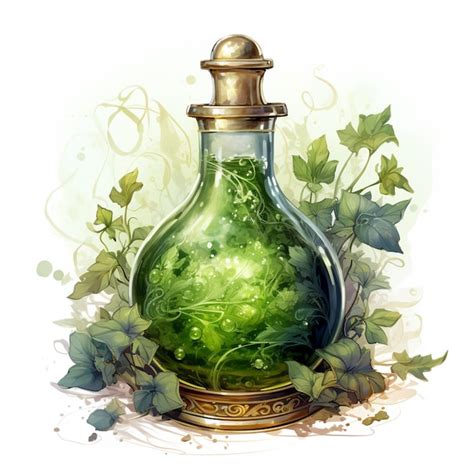 Premium Ai Image There Is A Green Glass Bottle With A Green Substance