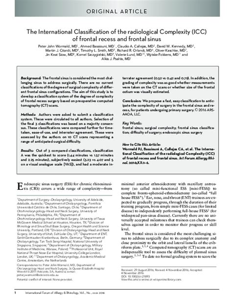 Pdf The International Classification Of The Radiological Complexity