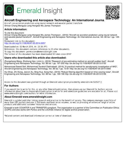 pdf aircraft ice accretion prediction using neural network and