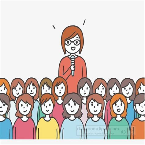 Teacher Clipart Woman Leading A Seminar Or Workshop With An Attentive Audience