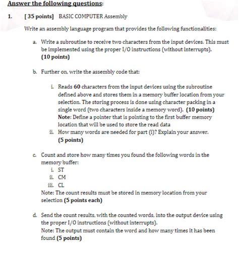 Answer The Following Questions 1 35 Points Basic