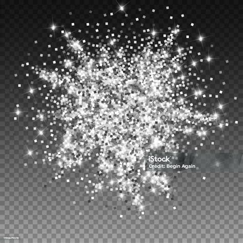 スパークリングシルバーの豪華なスパークリング紙吹雪スカッテ イラストレーションのベクターアート素材や画像を多数ご用意