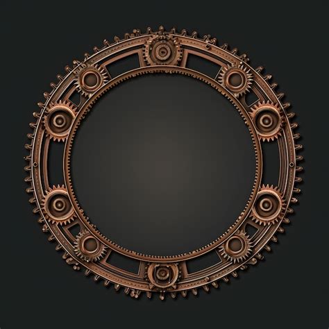 Premium Ai Image Steampunk Gears And Cogs Ornament Frame