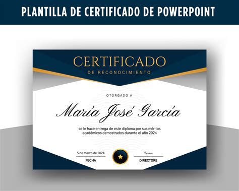 Español Plantilla De Certificado Editable Powerpoint Certificado De