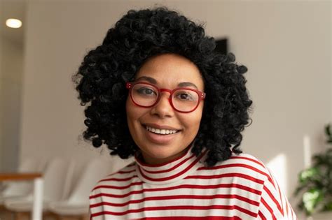 Premium Photo Beautiful Smiling Woman Wearing Red Stylish Eyeglasses