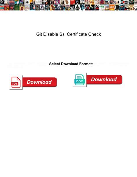 Git Disable Ssl Certificate Check Docslib
