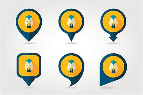 Chicken Mapping Pins Icons Pointer Marker Navigation Vector Pointer