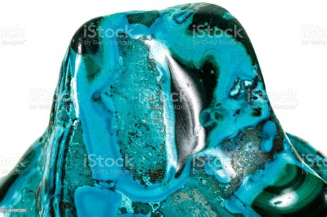 흰색 바탕에 매크로 미네랄 돌 맬 러 카이트 Chrysocolla 0명에 대한 스톡 사진 및 기타 이미지 0명 검은색
