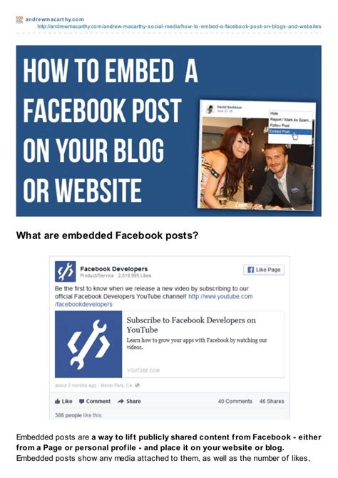 How To Embed A Facebook Post Facebook Embedded Posts Tutorial