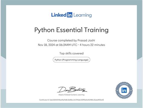 Prasad Joshi On Linkedin Python Programming Linkedinlearning