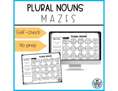 Regular And Irregular Plurals Self Checking Mazes Classful