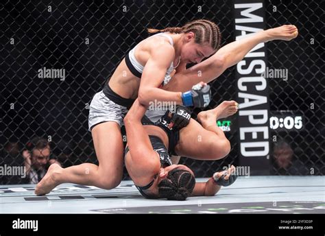 Ariane Da Silva Bottom And Jasmine Jasudavicius Grapple During A
