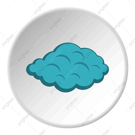 Small Cloud Icon In Flat Circle Isolated On White Background Vector