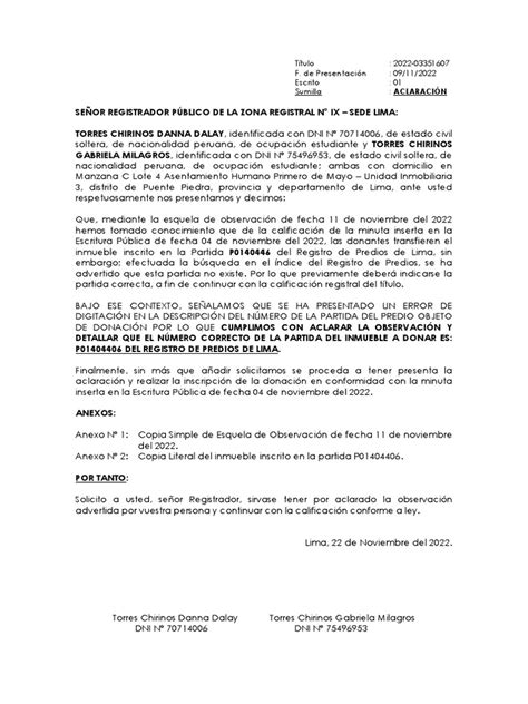 Aclaración P01404406 Pdf