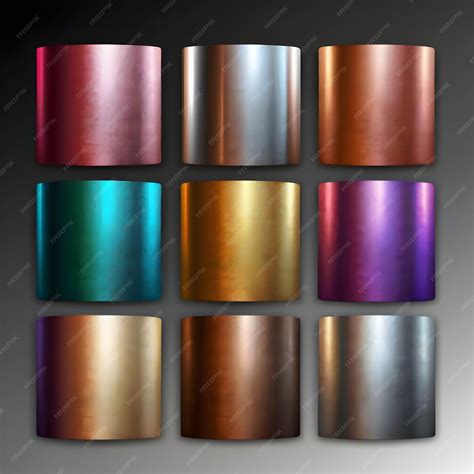 Premium Photo Free Vector Metallic Gradients Collection