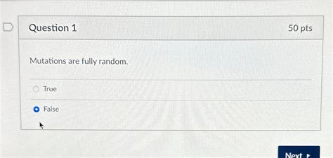 Solved Question 150 ﻿ptsmutations Are Fully Randomtruefalse