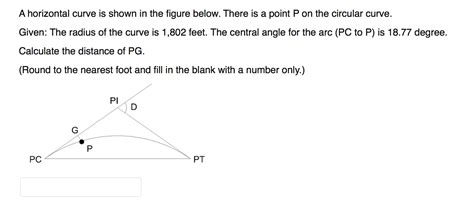 Solved A Horizontal Curve Is Shown In The Figure Below Chegg