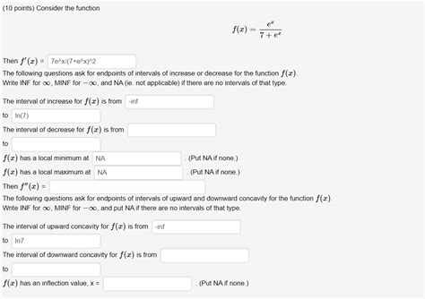 Solved Points Consider The Function F X Exex Then Chegg Com