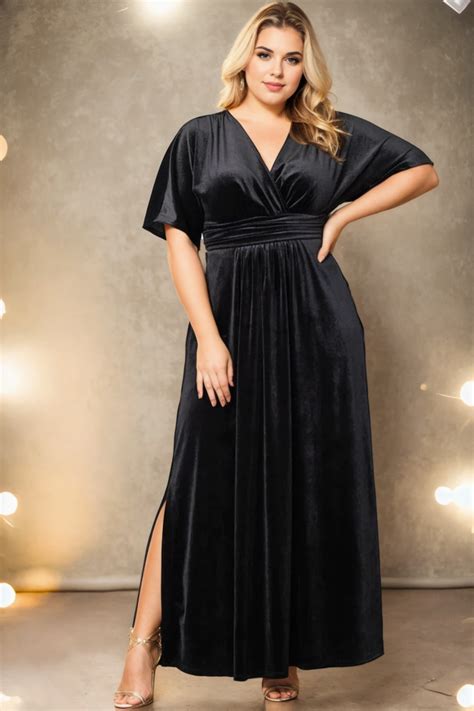 Fleurine Plus Size Velvet Maxi Dress Hello Curve