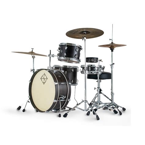 Dixon Little Roomer Mahogany Shell Drum Set Satin Black Coal Lacquer W