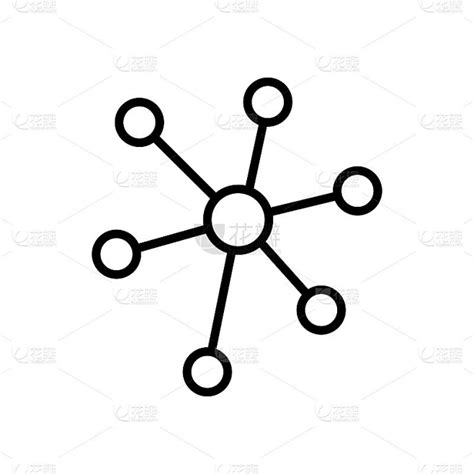 连接图标矢量插图。共享网络连接图标矢量插图。原子图标，化学，元素，实验室标志设计。素材 花瓣网