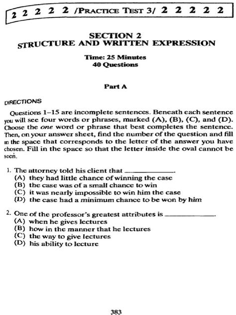 Toefl Practice Test 3 Pdf