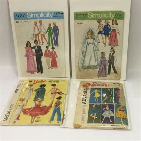 Sold At Auction 2 Mattel Barbie Sewing Patterns 2 Simplicity