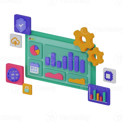 Data Driven Interface 3d Illustrations 11153660 Png
