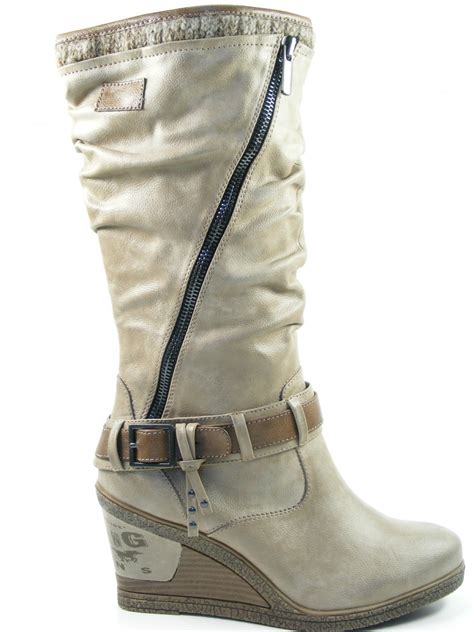 Mustang Schuhe Damen Keil Stiefel 1083 611 Ebay