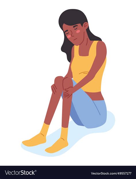 Anorexia Woman Depressed Royalty Free Vector Image