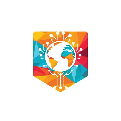 World Tech Vector Logo Design Template Globe And Tech Tree Icon Design 11169307 Vector Art At