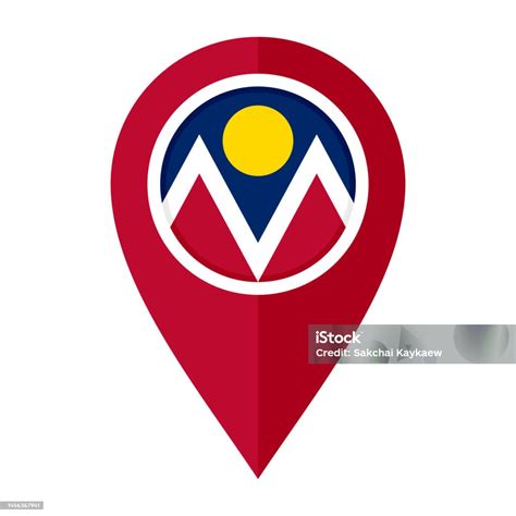 白い背景にデンバーの旗を持つ平らな地図マーカーアイコン コロラド州デンバーのベクターアート素材や画像を多数ご用意 コロラド州デンバー