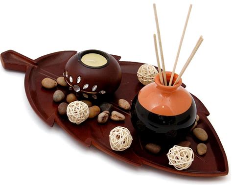 Красив свещник поставка със свещ вазичка за ароматни пръчки декоративни дървени топки