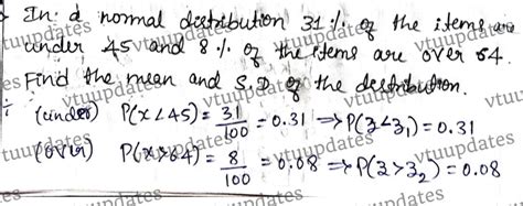 In A Normal Distribution 31 Of The Items Are Under 45 And 8 Of The