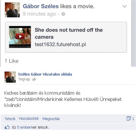 Erotikus videó és zsidózás Széles Gábor húsvétkor is facebookozik