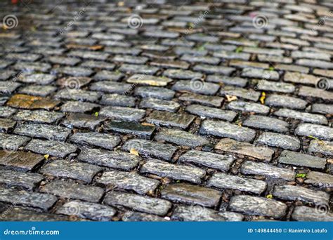 Texture En Pierre De Trottoir Fond Cobblestoned De Trottoir De Granit