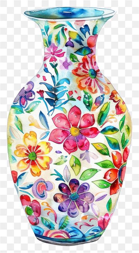Png Colorful Floral Ceramic Vase Free Png Rawpixel
