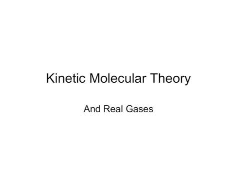 Pdf Kinetic Molecular Theory Weebly · Kinetic Molecular Theory