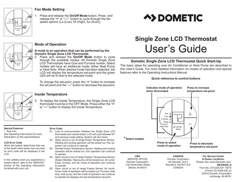 Dometic Single Zone Lcd Thermostat Wiring Diagram Wiring Boards