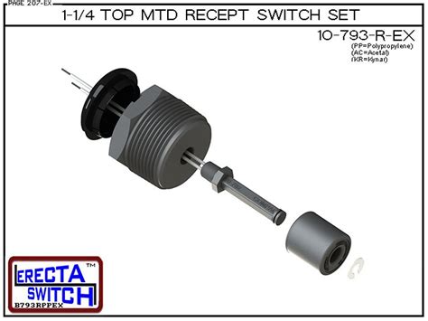 10 793 R Pp 1 1 4 Top Mtd Recept Level Switch Set Polypropylene Compac Industrial Sensor