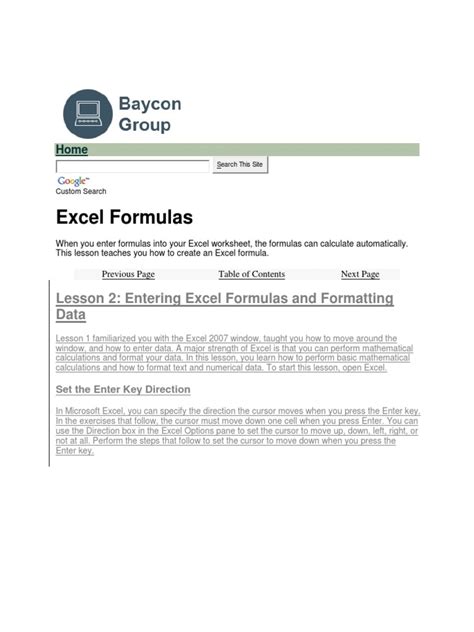Lesson 2 Entering Excel Formulas And Formatting Data Download Free