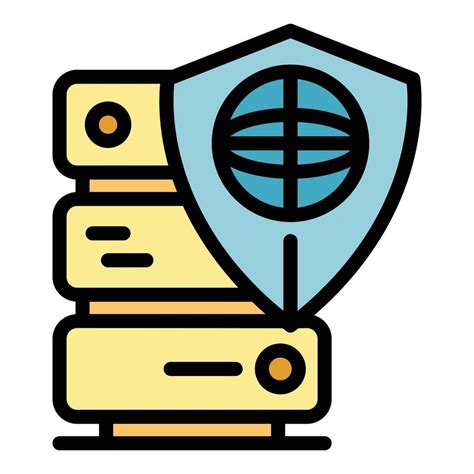 Secured Data Server Icon Vector Flat 21781737 Vector Art At Vecteezy