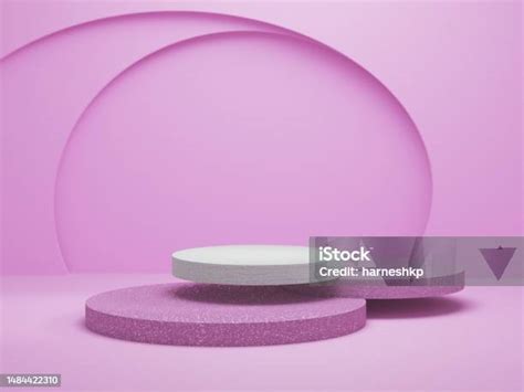 제품 프리젠테이션을 위한 연단 레이아웃 핑크 배경 3d 렌더링 3d 그림 0명에 대한 스톡 사진 및 기타 이미지 0명 3