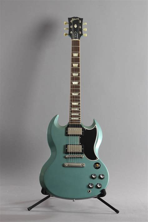 2008 Gibson Custom Shop Sg Standard Korina Aged Pelham Blue Guitar Chimp
